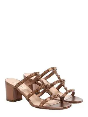 Valentino Garavani Rockstud 60mm Slide Sandal - Metallic
