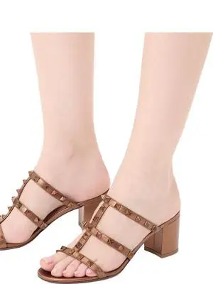 Valentino Garavani Valentino Garavani Rockstud 60mm Slide Sandal Metallic