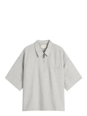 HONOR THE GIFT Textured Knit Zip Polo - Grey