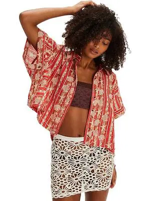 Free People We The Free Just Dreaming Printed Top - Shell Combo