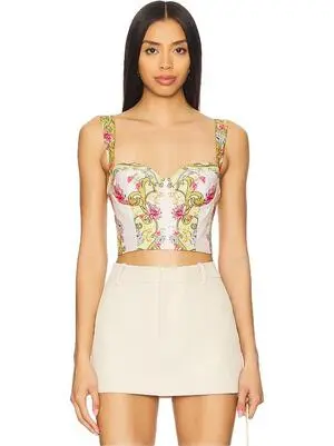 Agua Bendita Lupe Bustier Top - Green Multi