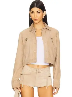 LAMARQUE X Luna Cropped Jacket - Sand