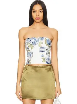 Alice + Olivia Cece Cropped Top - Off White Multi