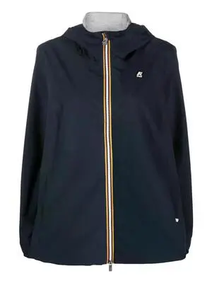 K-WAY Marguerite Hooded Windbreaker Jacket - Blue