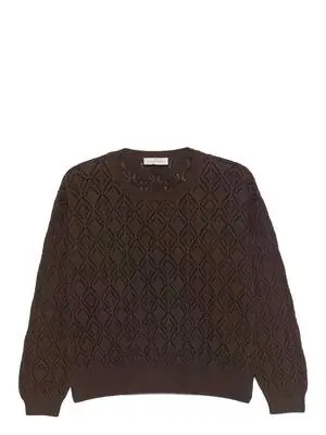 Bruno Manetti Pointelle-knit Sweater - Brown