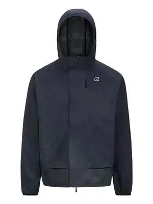 K-WAY Logo-embroidered Hooded Jacket - Blue