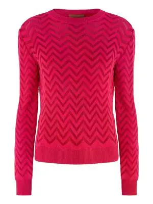 Missoni Chevron Crew-neck Sweater - Pink