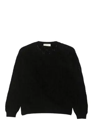 Bruno Manetti Pointelle Knit Sweater - Black
