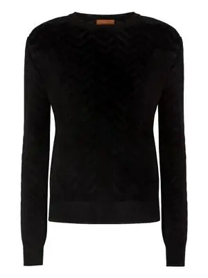 Missoni Chevron-motif Crewneck Sweater - Black
