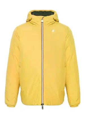 K-WAY K-Way Logo-Patch Padded Hooded Jacket Yellow
