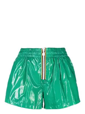 K-WAY Faux Leather Shorts - Green