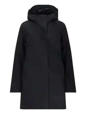 K-WAY Hooded Zipped Parka Coat - Black