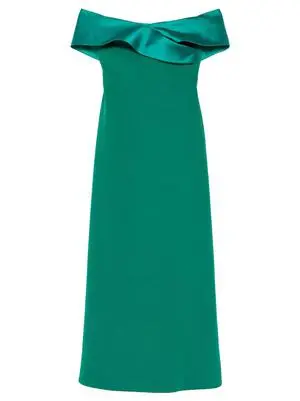 RHEA COSTA Asymmetric-neck Maxi Dress - Green