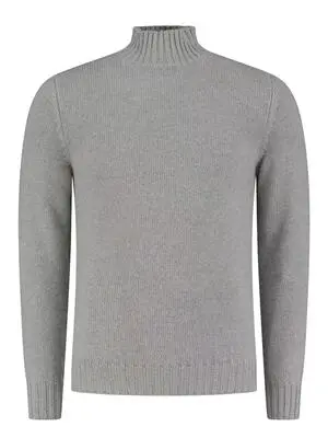 Fedeli Knit Mock-neck Jumper - Grey