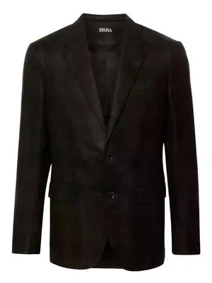 Zegna Checked Blazer - Brown