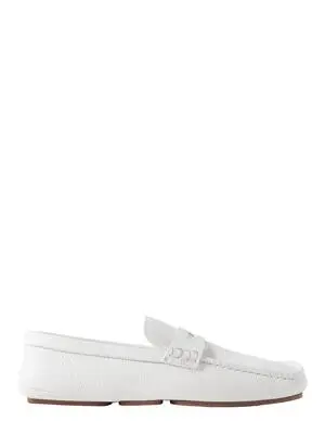 Khaite Billy Textured-leather Loafers - White