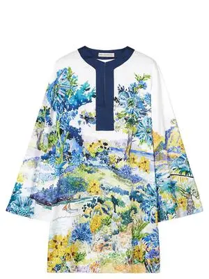 MARY KATRANTZOU Elsa Floral-print Mini Dress - Blue