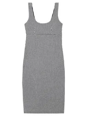RÓHE Gingham Seersucker Mini Dress - Gray