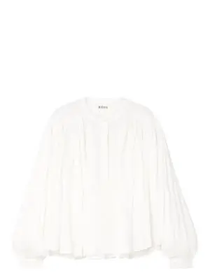 RÓHE RÓHE Gathered Ramie-voile Blouse
