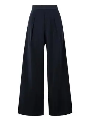 HIGH SPORT Gene Pleated Twill Wide-leg Trousers - Blue