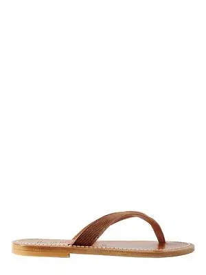K.JACQUES K Jacques St Tropez Torino Lizard-effect Leather Sandals Chocolate
