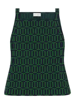 HIGH SPORT Asher Cotton-blend Jacquard Tank - Green