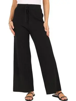PETAL & PUP Pyrus Knit Wide Leg Pants - Black