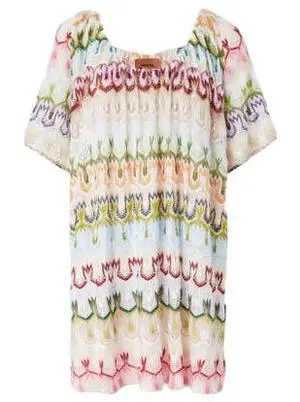 Missoni Short Lace Dress With V-neck - Multicoloured