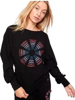 REBODY Rebody Active Karma Graphic Long Sleeve Top Black/print