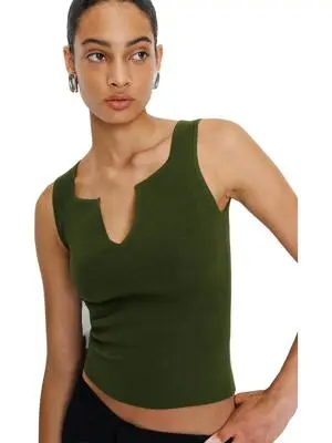 REFORMATION Reformation Rylie Cotton Sweater Tank Top Grass