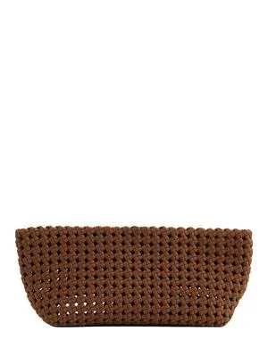 REISS Nadine Woven Clutch Bag - Tan