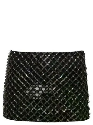 Attico Cady Crystal-embellished Miniskirt - Black