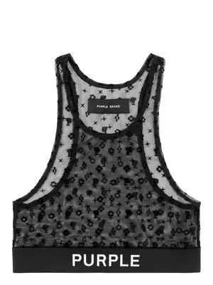 PURPLE BRAND Purple Brand Monogram Flocked-Finish Top