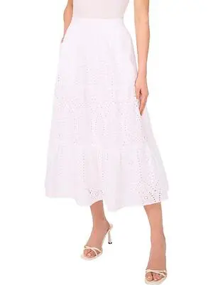 CECE DUPRAZ Tiered Circle Midi Skirt - Ultra White