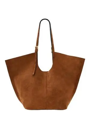 ALLSAINTS Ara Suede East West Tote - Cognac Brown