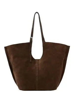 ALLSAINTS Ara Suede East West Tote - Fango Brown