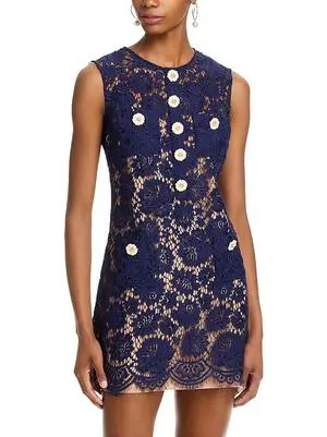 SELF-PORTRAIT Fine Lace Mini Dress Exclusive