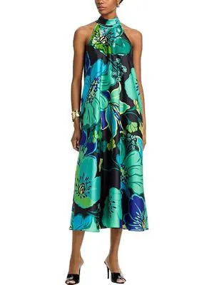 UNGARO Zuri Floral Dress - Black Multi