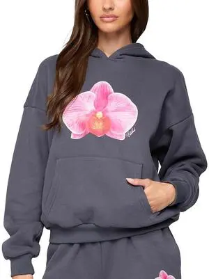 EDIKTED Orchid Babe Hoodie - Dark Gray