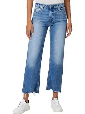 Paige Leenah Cropped Frayed Hem Jeans - Charm