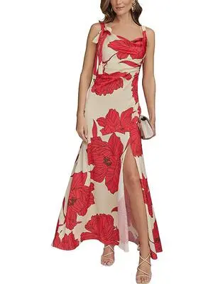 Donna Karan New York Satin Floral Gown - Sahar Rd Multi