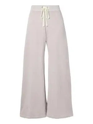JAMES PERSE Cotton-terry Wide-leg Track Pants - Gray