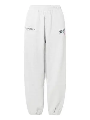 Sporty & Rich La Dodgers Printed Cotton-jersey Track Pants - Gray