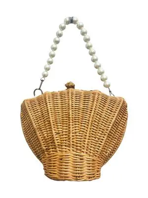 JELAVU Shelly Pearl Crossbody Bag - Light Natural