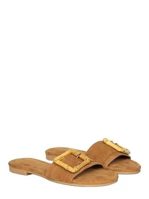 JELAVU Amsterdam Leather Band Slide Sandals - Cognac