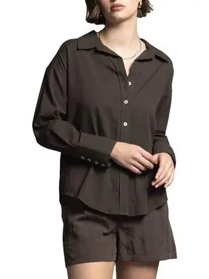 WEEKEND LOS ANGELES Maxime Stripe Button-up Shirt - Black Brown
