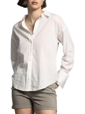 WEEKEND LOS ANGELES Maxime Stripe Button-up Shirt - Blanc