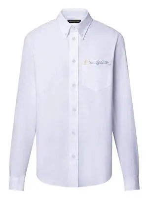 LOUIS VUITTON Embellished Longsleeved Cotton Shirt - White