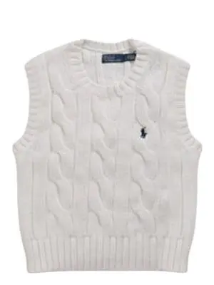 Polo Ralph Lauren Cable Knit Cotton Sweater Vest - Wcf White
