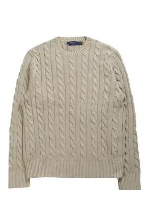 Polo Ralph Lauren Long-sleeve Garment-dyed Cotton Driver Cable Knit Sweater - Natural Gmd